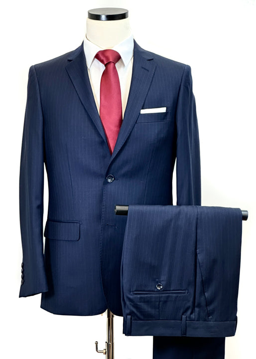 Navy Pinstripe Modern Fit Suit – Rome's Tuxedos & Suits